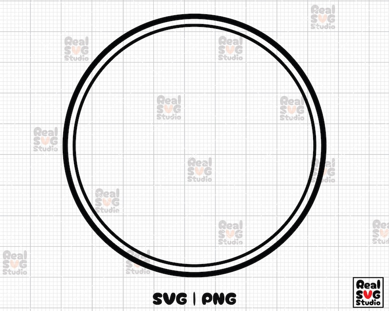 Double Circle Frame SVG PNG | Digital Download | Double Circle Shape ...