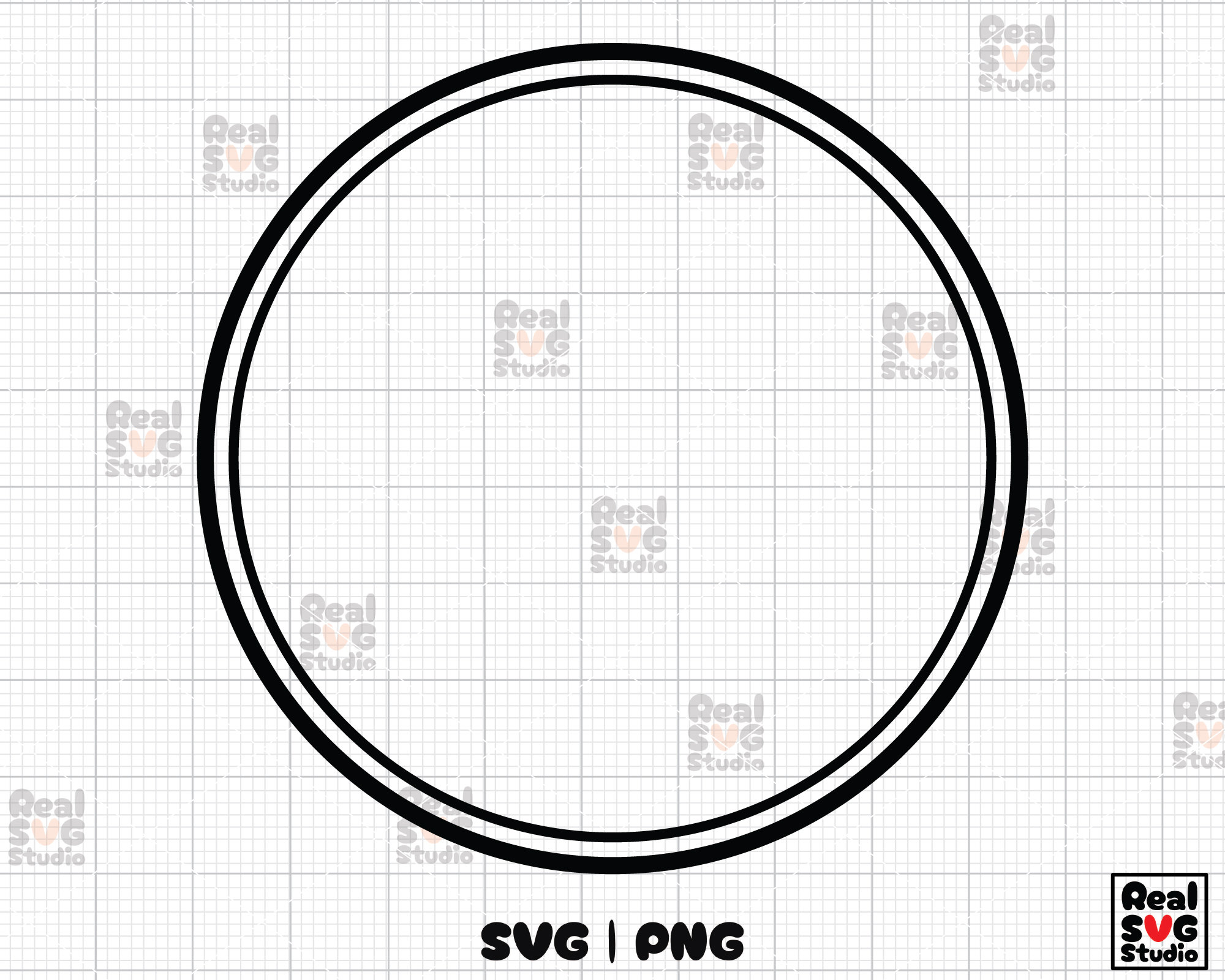 Double Circle Frame SVG PNG | Digital Download | Double Circle Shape ...