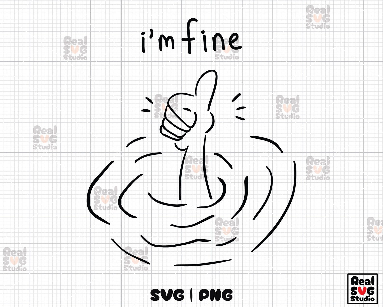 I'm Fine SVG PNG Motivational Svg Mental Health Svg Stolid Svg I'm Fine ...