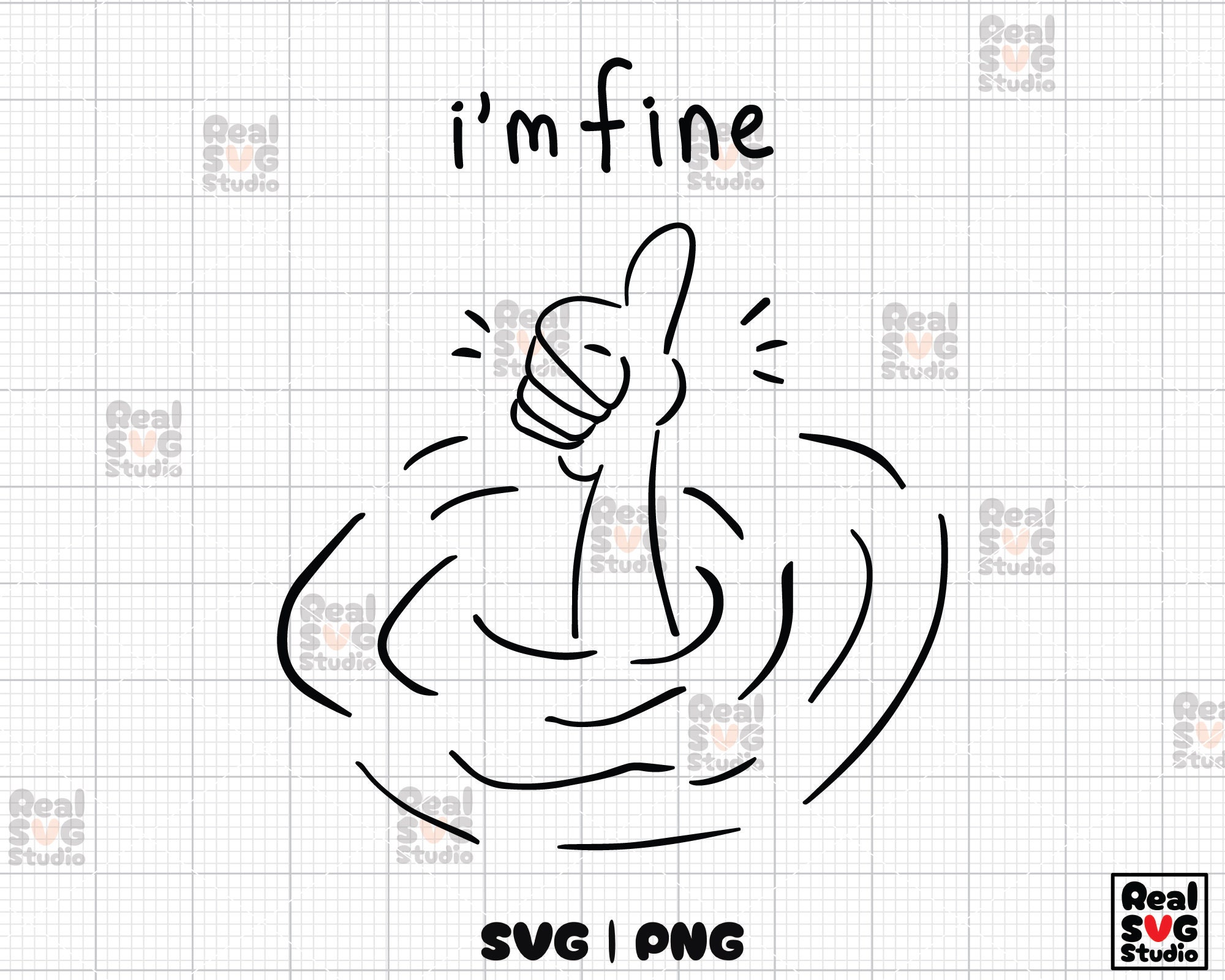 I'm Fine SVG PNG Motivational Svg Mental Health Svg Stolid Svg I'm Fine Shirt Design Digital ...