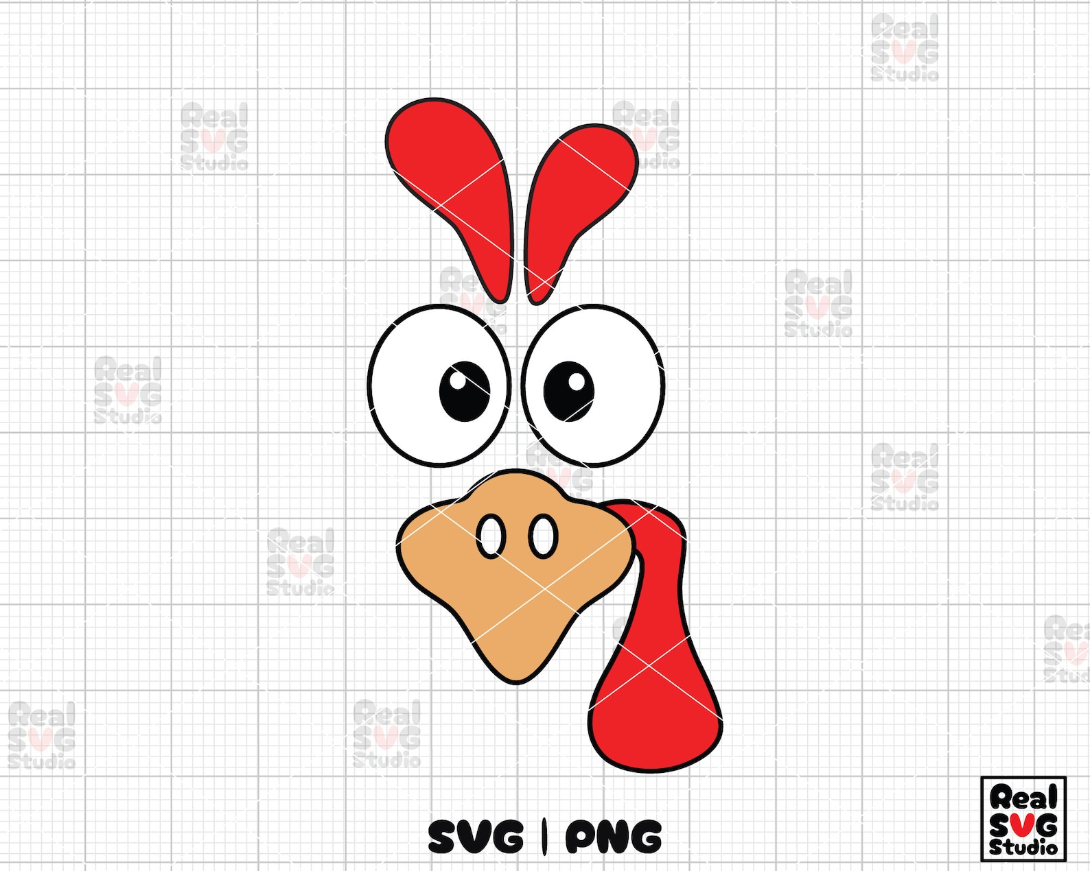Turkey Face SVG | Cute Thanksgiving Turkey Face | PNG Transparent ...