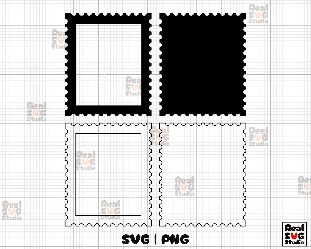 Postage Stamp Frame SVG PNG | Mail Frame Cut File for Cricut and ...