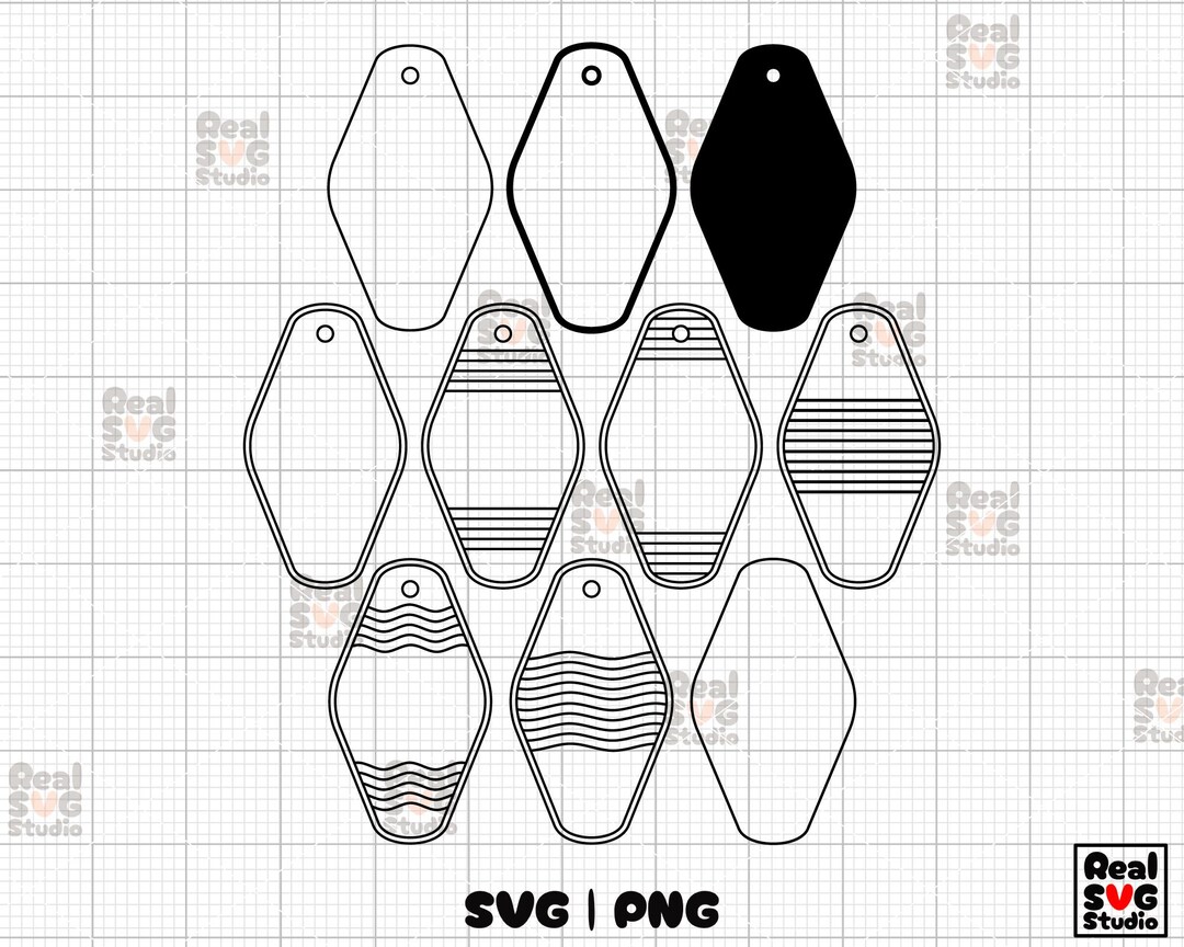 Retro Motel Keychain Template: Blank DIY Design (SVG, PNG) - Etsy
