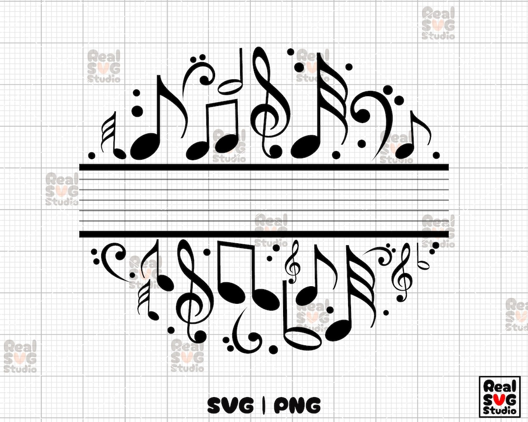 Musical Note Monogram SVG PNG | Split Musical Note Svg | Musical Note ...