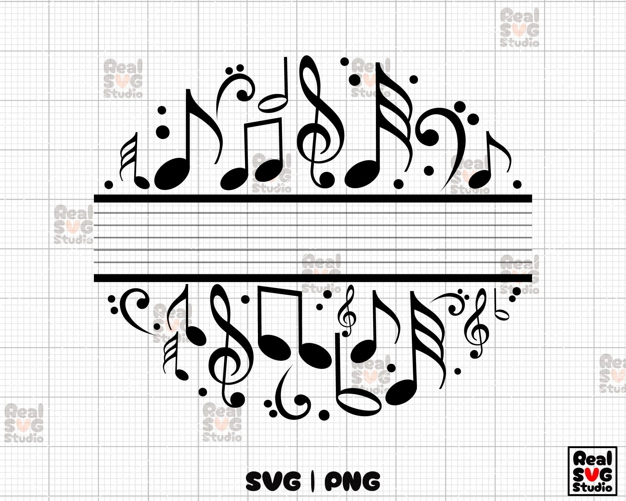 Musical Note Monogram SVG PNG | Split Musical Note Svg | Musical Note ...