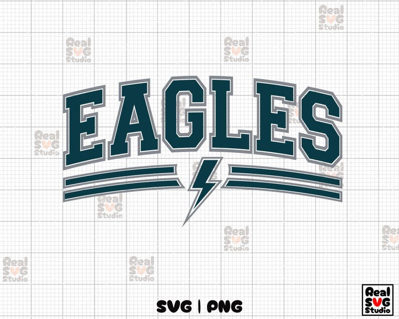 Varsity Eagles Lightning Bolt Svg Png, Eagles Mascot Png, Kelly Green, Eagles Shirt Design ...