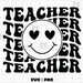 Retro Teacher SVG, PNG | Teacher With Smiley, Happy Face Svg |educator ...