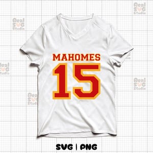 Mahomes 15 Jersey Design SVG PNG Cricut Cut File (digital Download) - Etsy