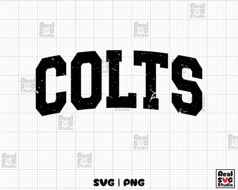 Retro Colts Varsity SVG PNG: Distressed Team Mascot, Cricut ...