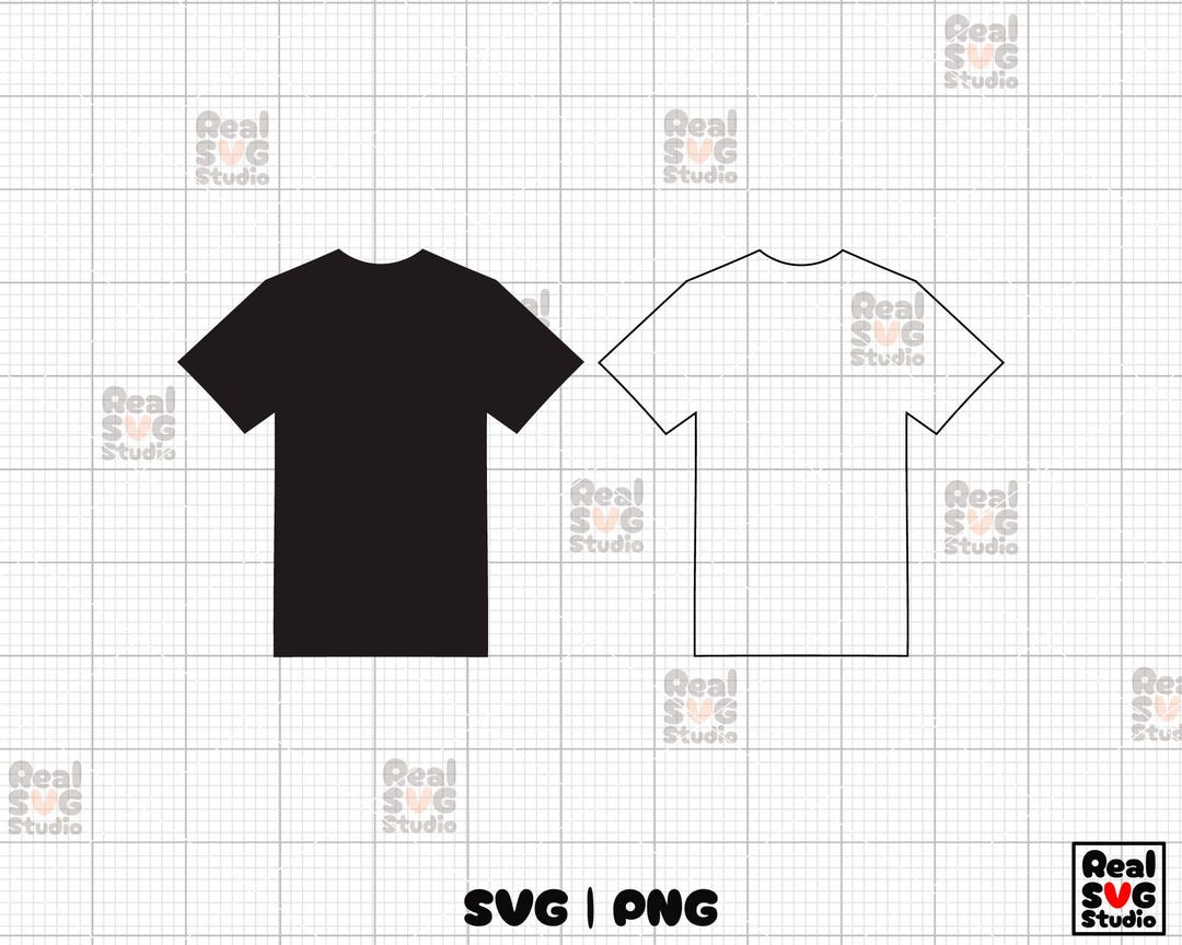 T-shirt Template SVG: Solid & Outline Tee Vector (digital Download) - Etsy