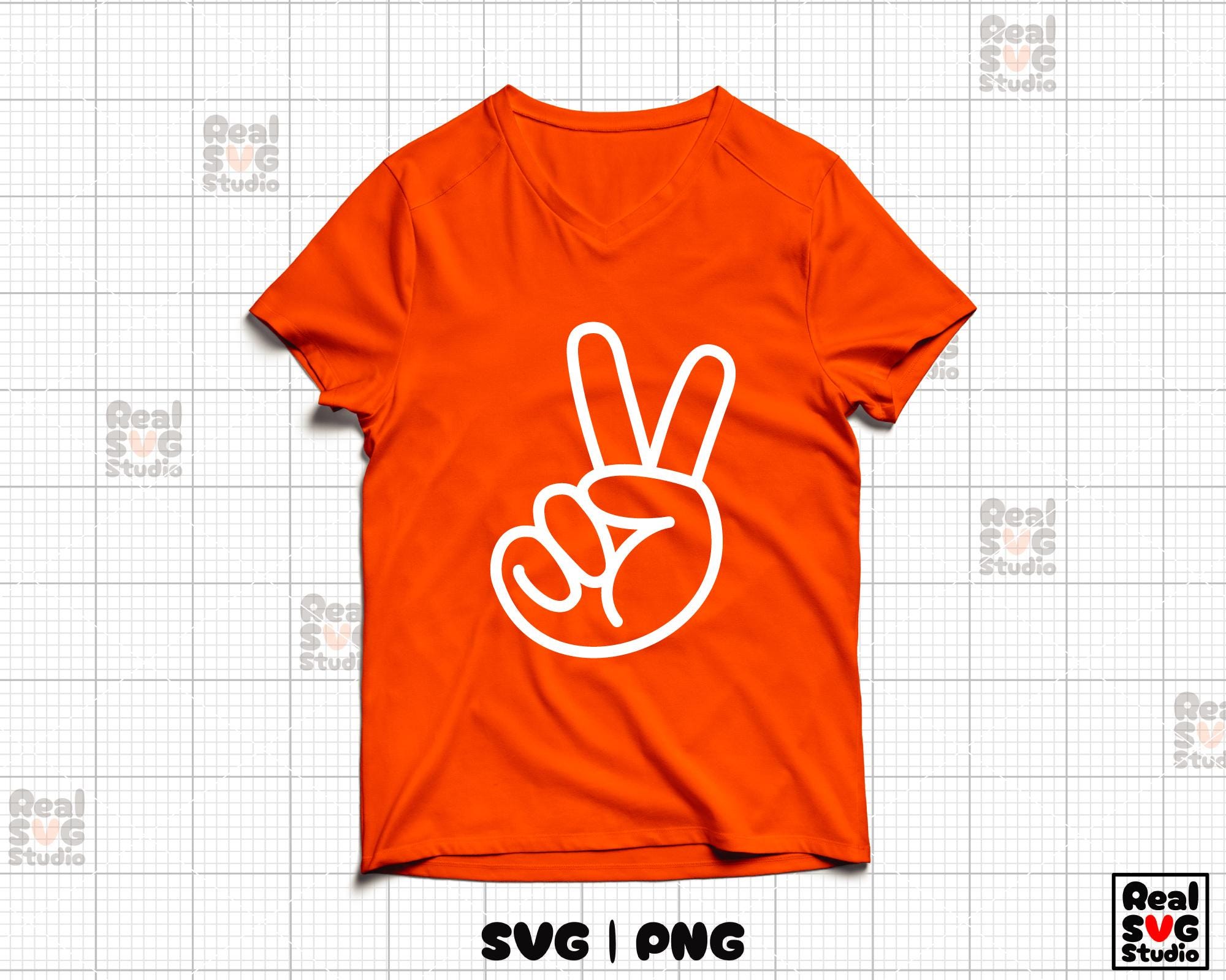 Peace Sign Hand SVG PNG: Two Finger Clipart, Vinyl Decal - Etsy