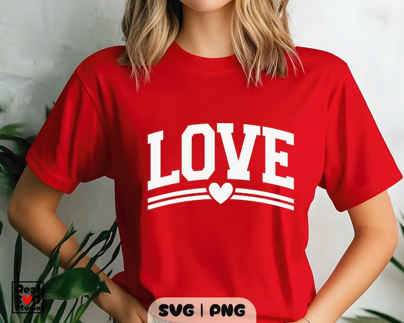 Varsity Love SVG: Valentine Heart Cut File (digital Download) - Etsy