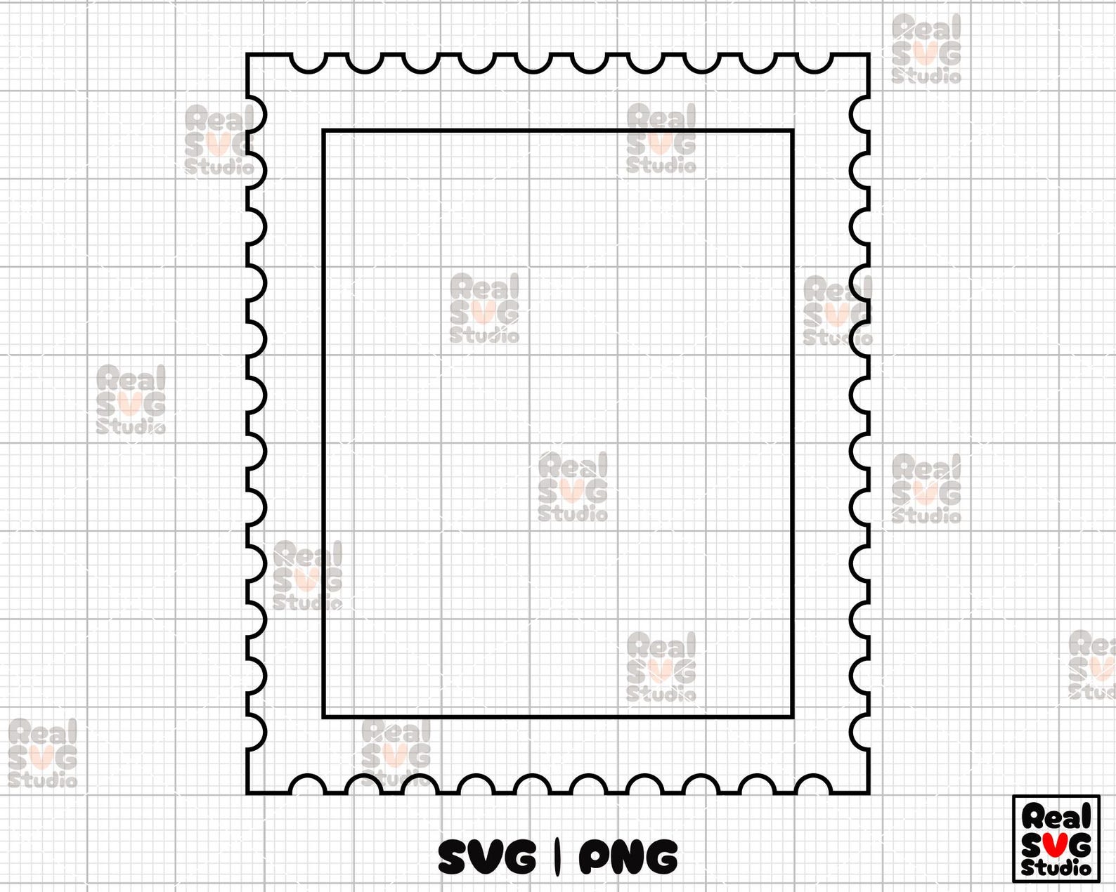 Postage Stamp Frame SVG PNG | Mail Frame Cut File for Cricut and ...