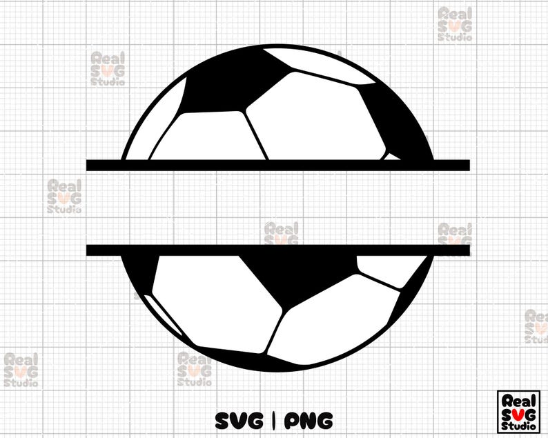 Soccer Ball Split Nameframe SVG PNG, Football Monogram Custom Name ...