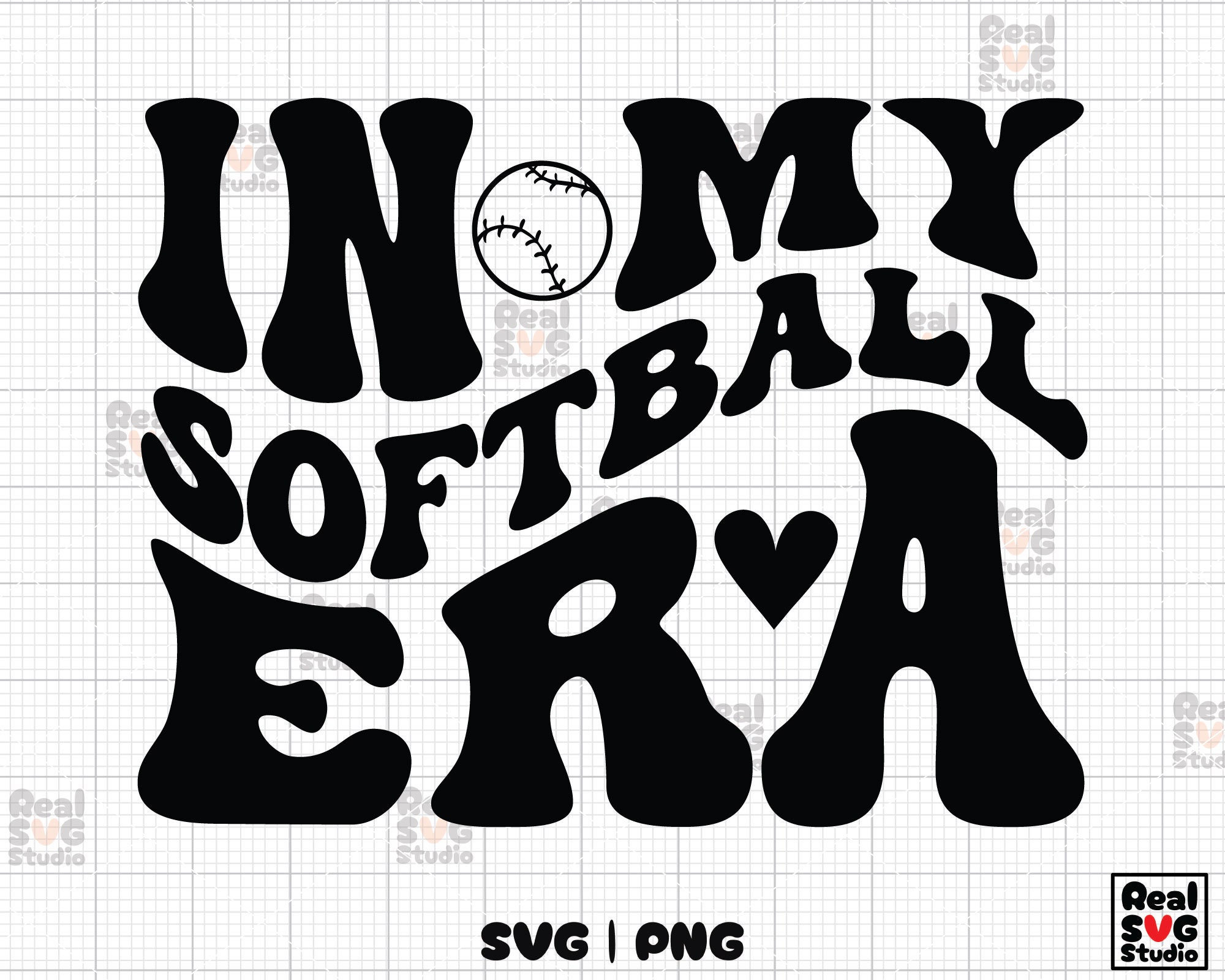 In My Softball Era SVG PNG | Retro Groovy Wavy Softball Sublimation ...