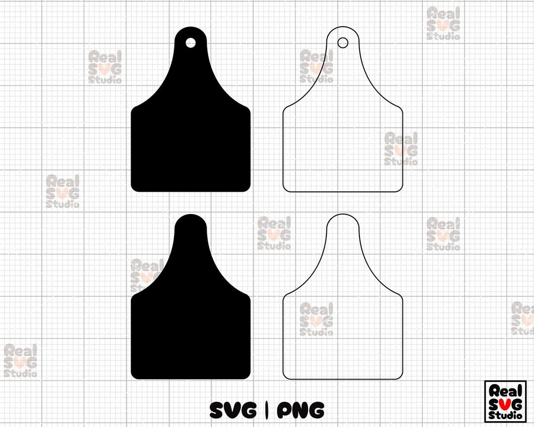 Cow Tag SVG PNG | Cow Tag Outline | Cow Tag Solid | Cow Tag Silhouette ...