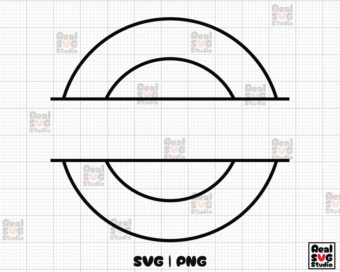 Double Circle Split Nameframe Bundle SVG PNG | Digital Download ...