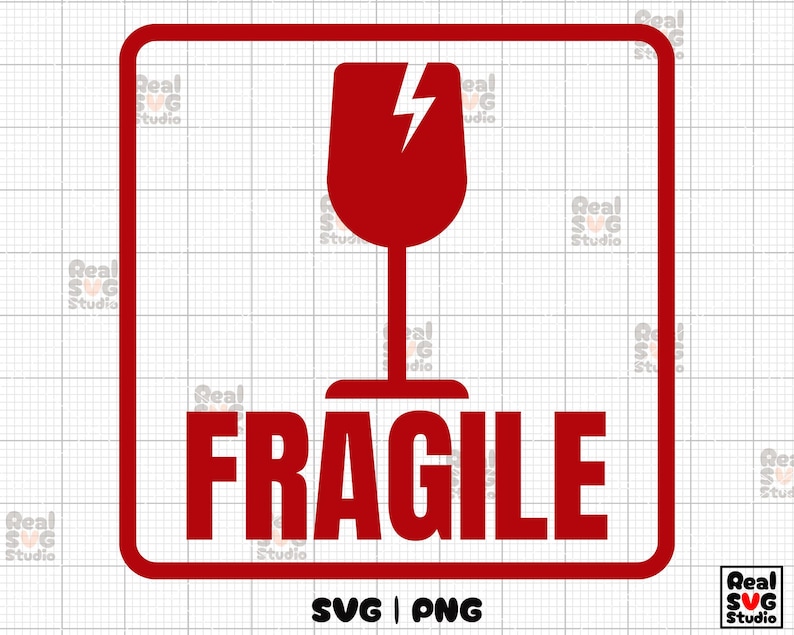 Fragile Handle With Care SVG PNG: Mail Packaging Sticker Template ...