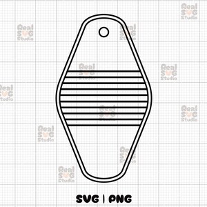 Motel Keychain Svg Png Template | Retro Hotel Keychain Png Blank ...