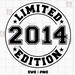 Limited Edition 2014 Birthday SVG, PNG Cut Files - Etsy