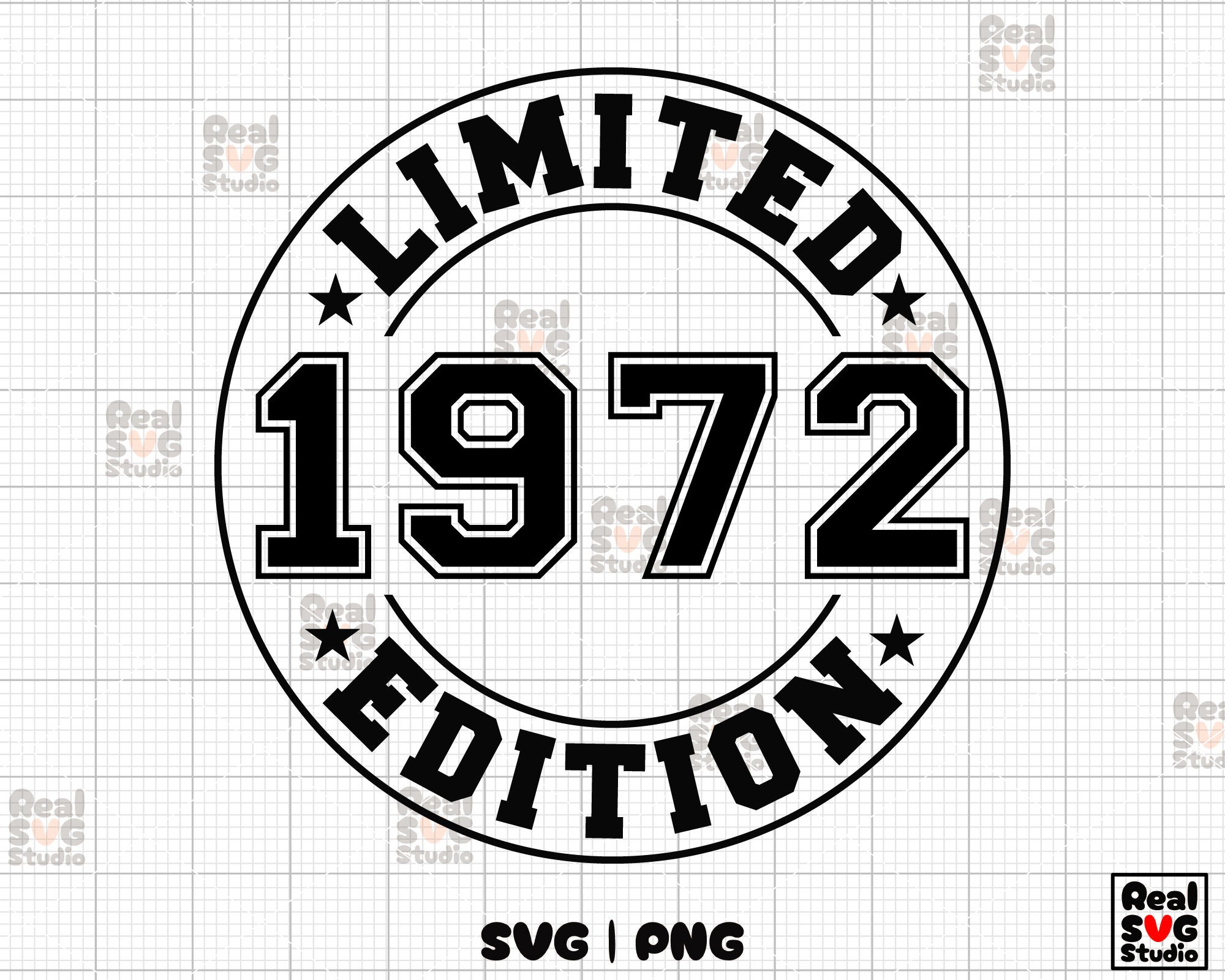 Limited Edition 1972 Birthday SVG PNG Cut Files - Etsy