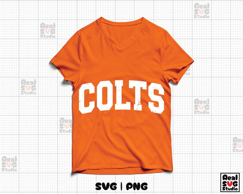 Retro Colts Varsity SVG PNG: Distressed Team Mascot, Cricut ...