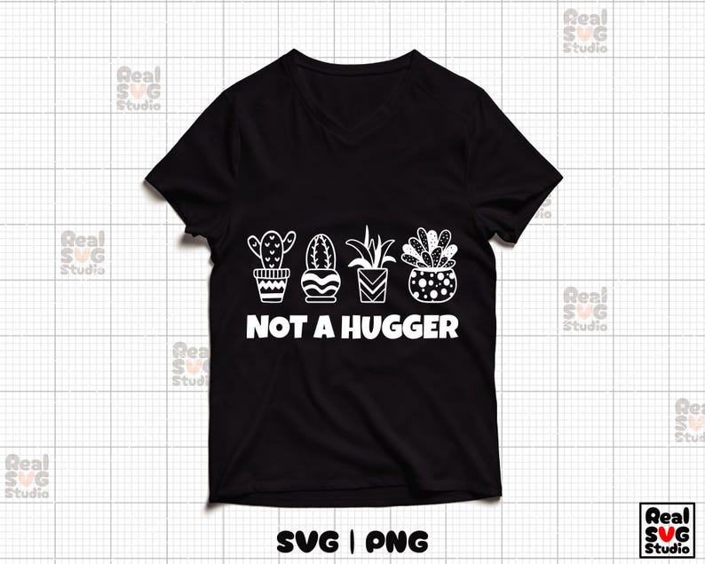 Not a Hugger SVG Cut File | Anti Hug Png | Not a Hugger Cactus Svg ...