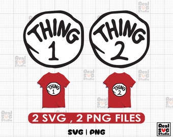 Thing 1 and Thing 2 Layered Svg Png - Etsy