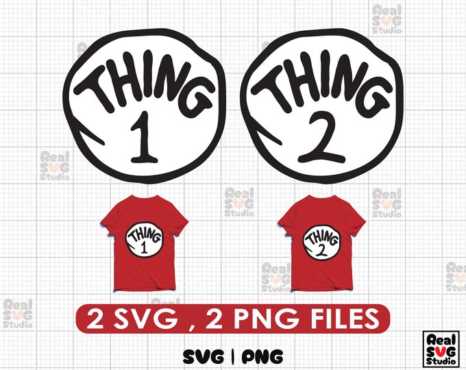 Thing 1 and Thing 2 Layered Svg Png - Etsy Canada