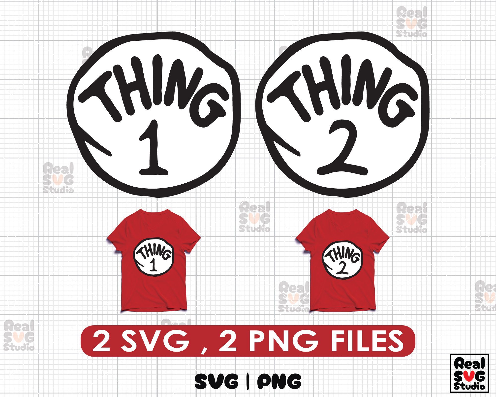Thing 1 Thing 2 Svg Png - Etsy