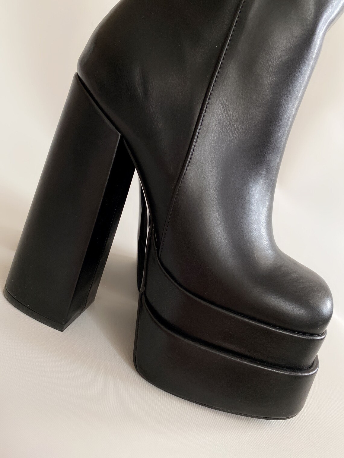 New Women Pumps, Double Platform Boots, Super High Heels, Zipper ...