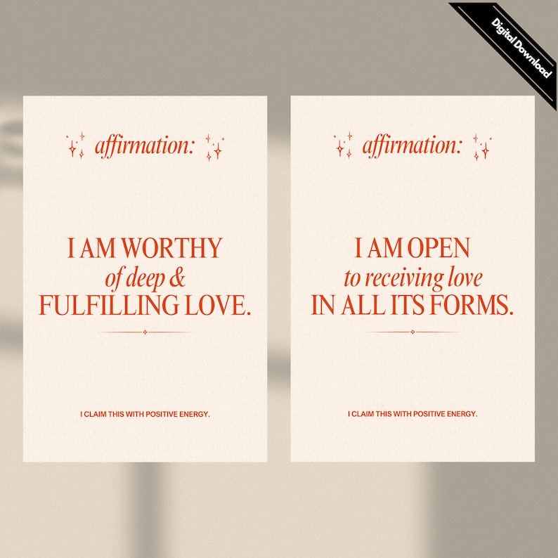 30 Editable True Love Affirmation Cards Template | Editable in Canva ...