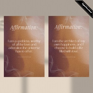 30 Editable Affirmation Cards Template | Editable in Canva | PDF ...
