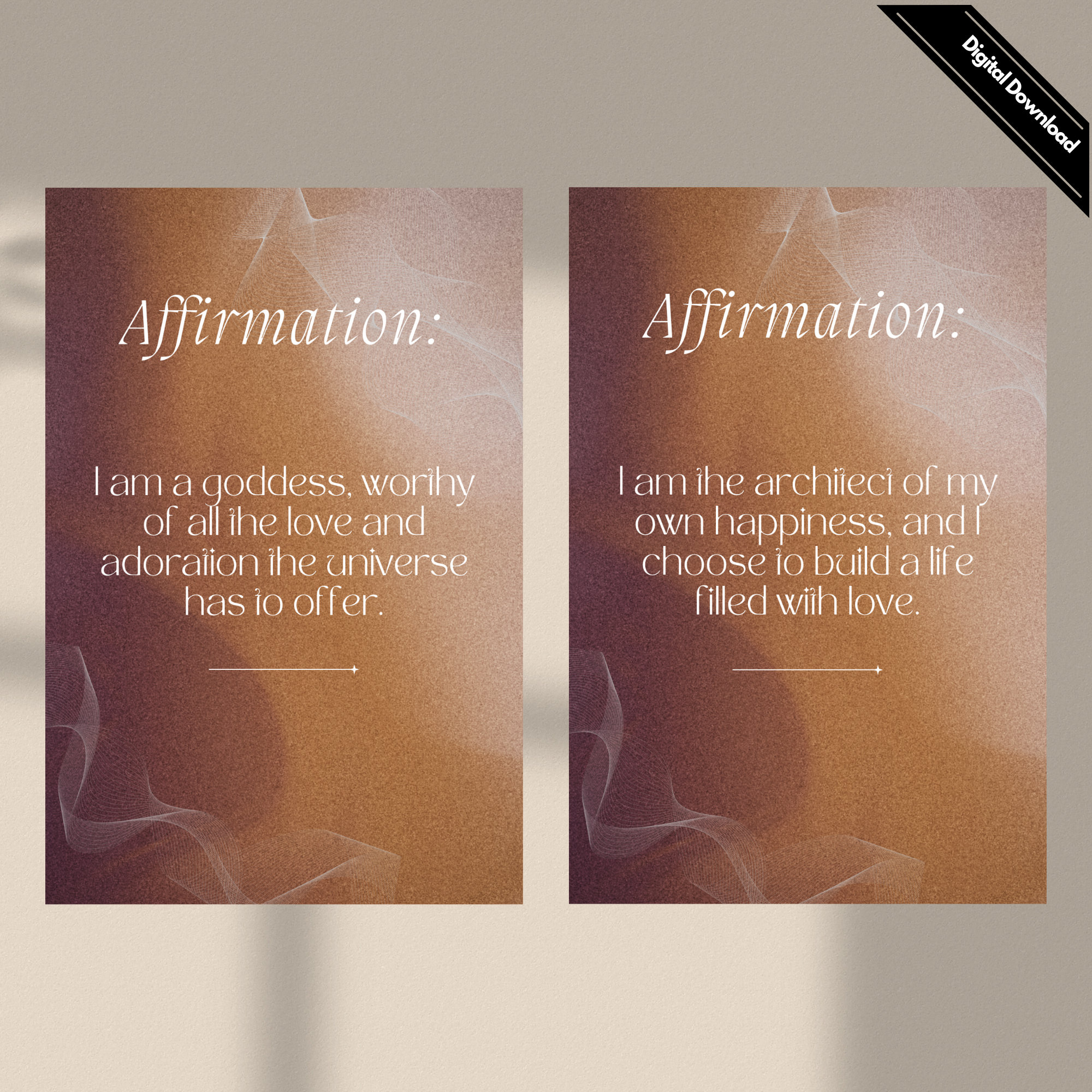 30 Editable Affirmation Cards Template | Editable in Canva | PDF ...