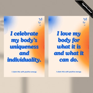 30 Editable Body Positivity Affirmation Cards Template | Editable in ...