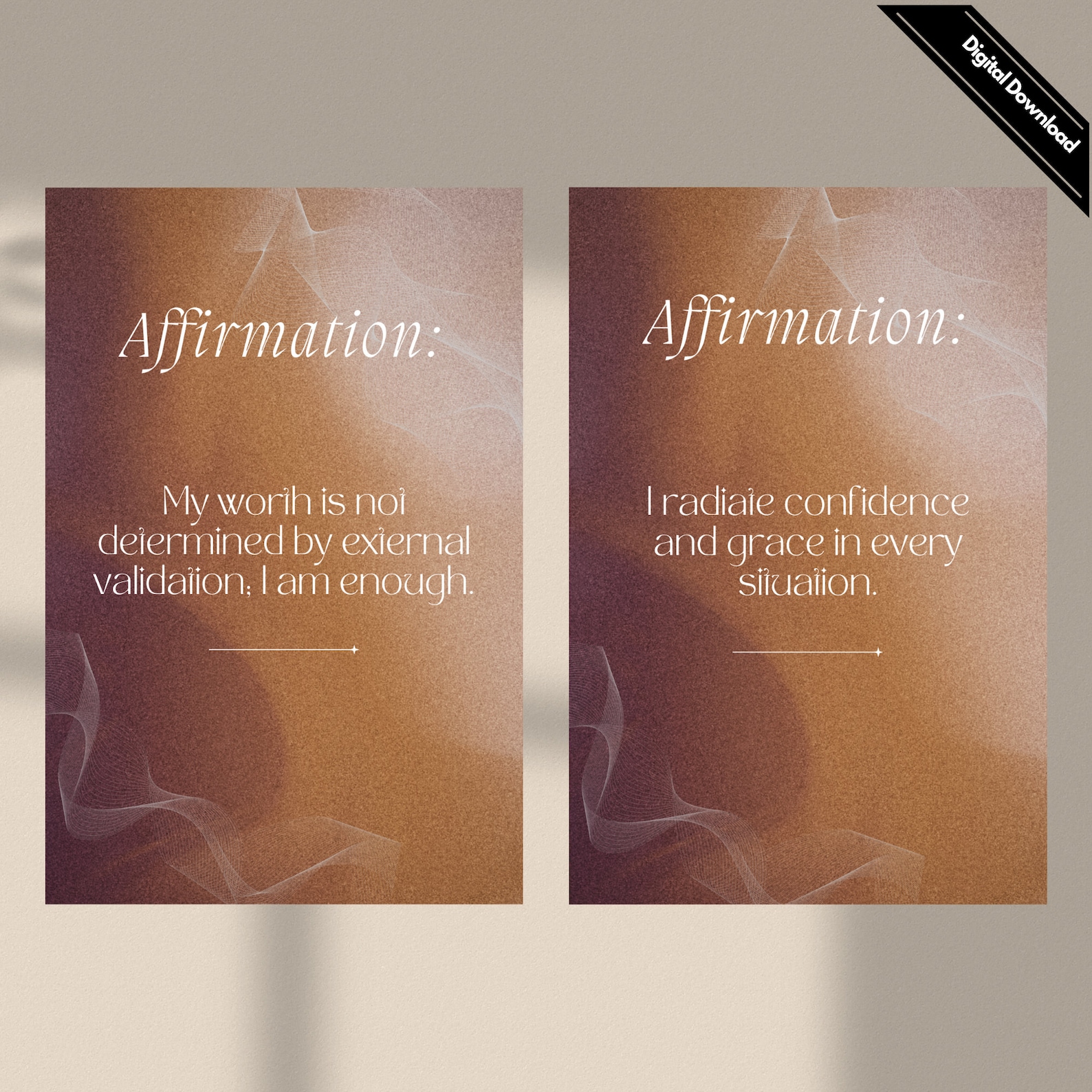 30 Editable Affirmation Cards Template | Editable in Canva | PDF ...