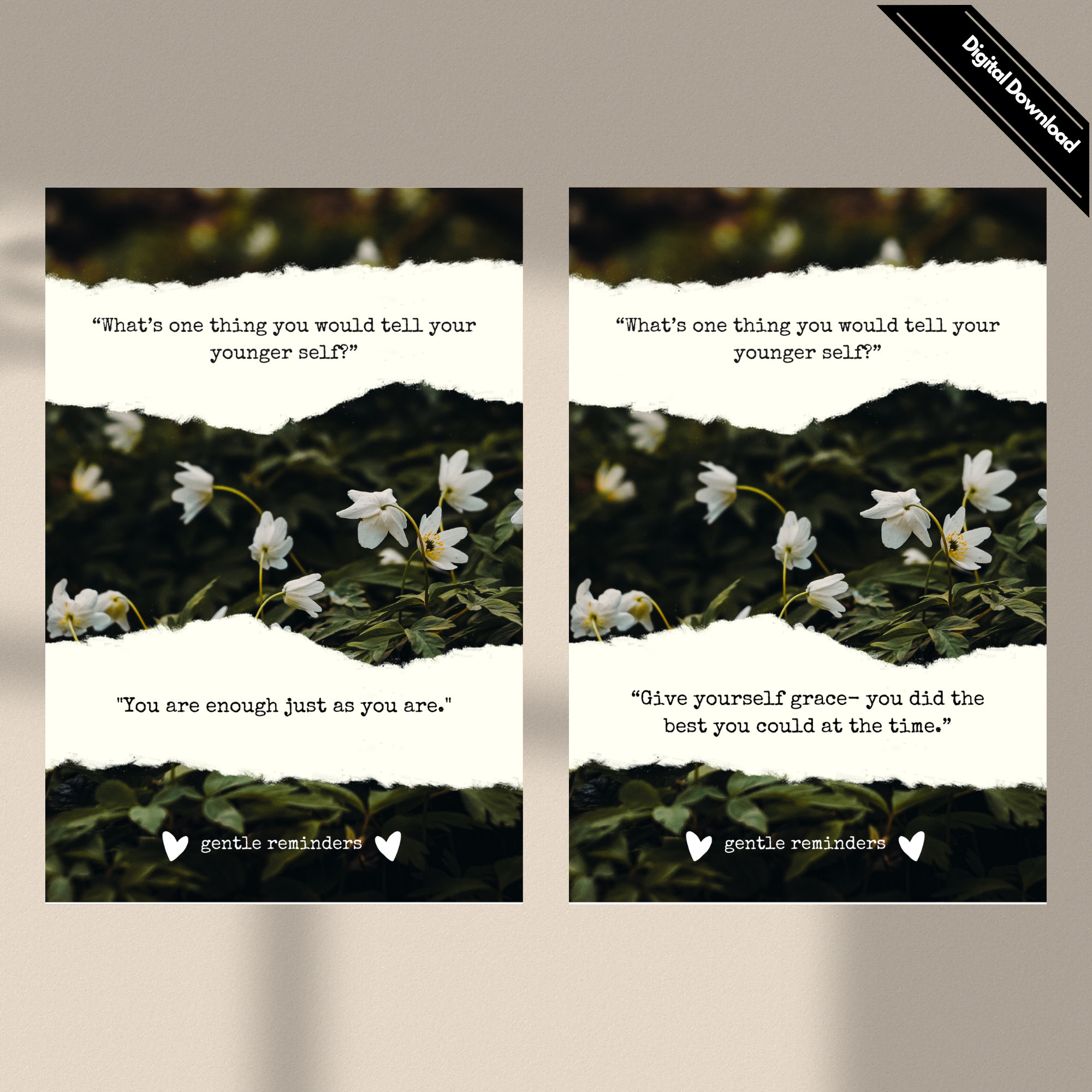 30 Printable Gentle Reminder Affirmation Cards | PDF Download | Self ...
