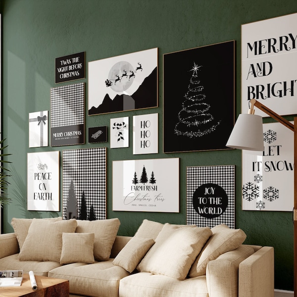 Black and White Christmas Decorations - Etsy