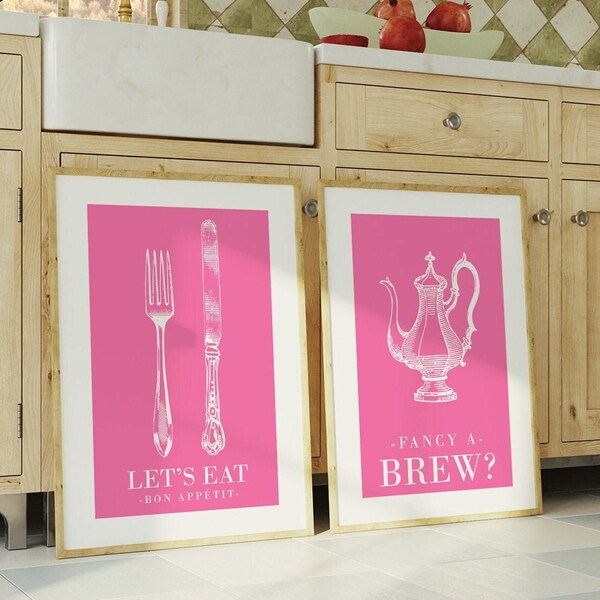 Pink Kitchen Decor - Etsy