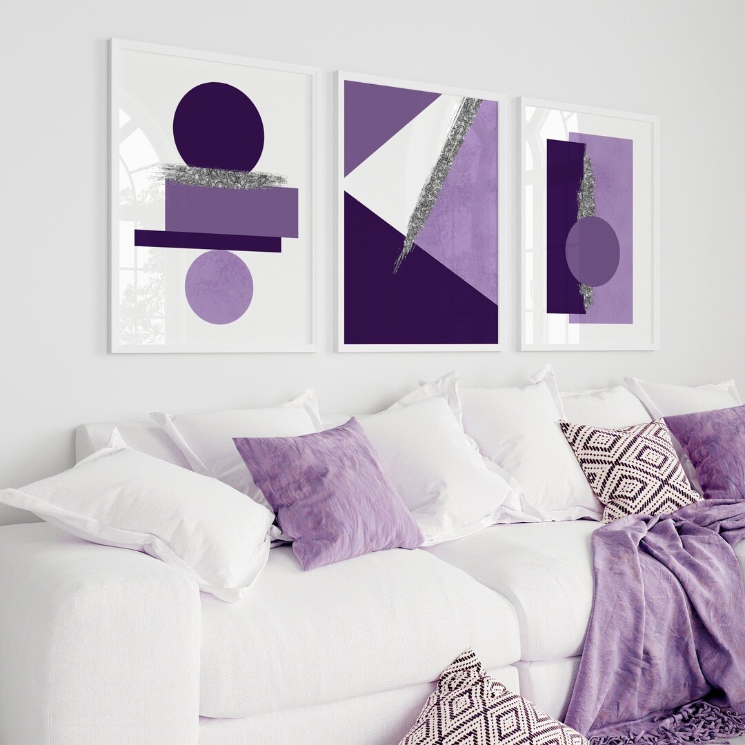 Purple and Silver Wall Art Purple Prints Purple and Silver - Etsy