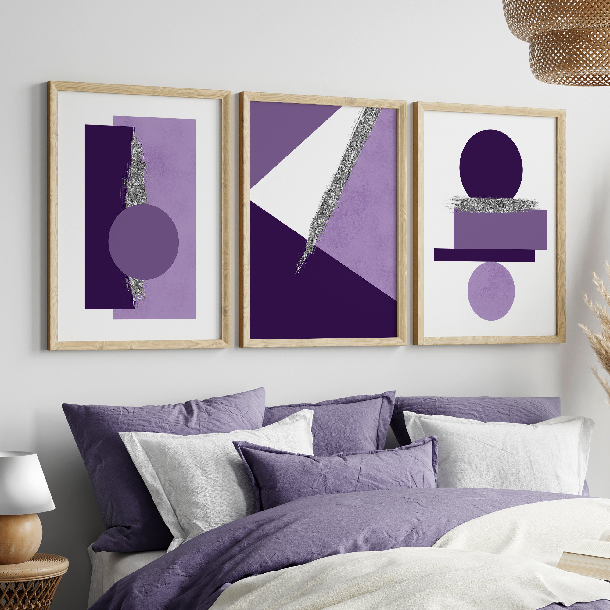 Purple and Silver Wall Art Purple Prints Purple and Silver - Etsy