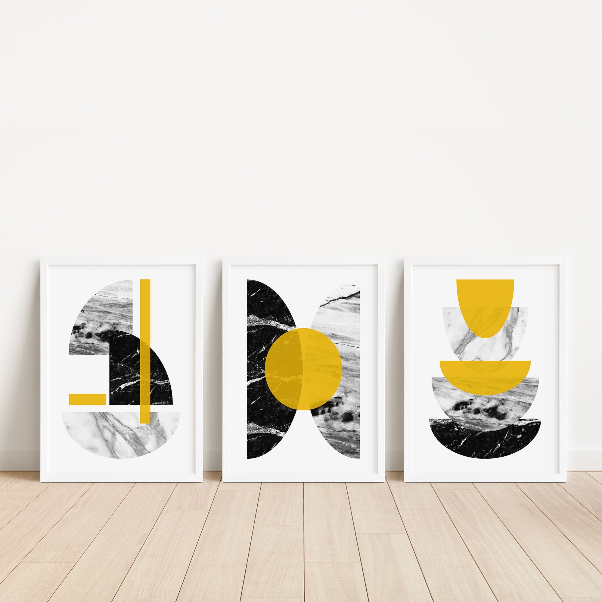 Set of 4 Mustard Art Prints Mustard Wall Art Yellow Wall - Etsy