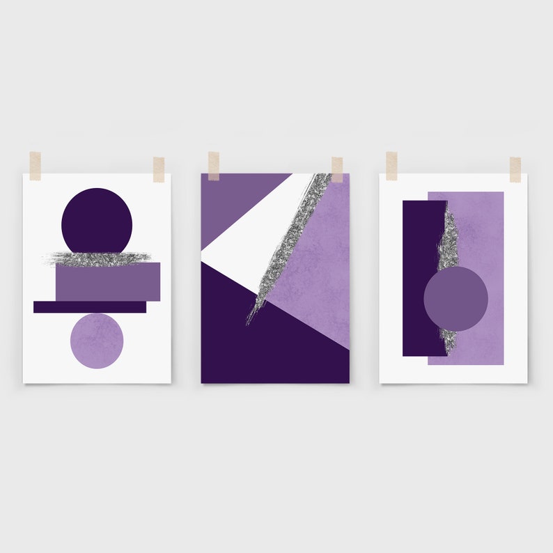 Purple and Silver Wall Art Purple Prints Purple and Silver - Etsy