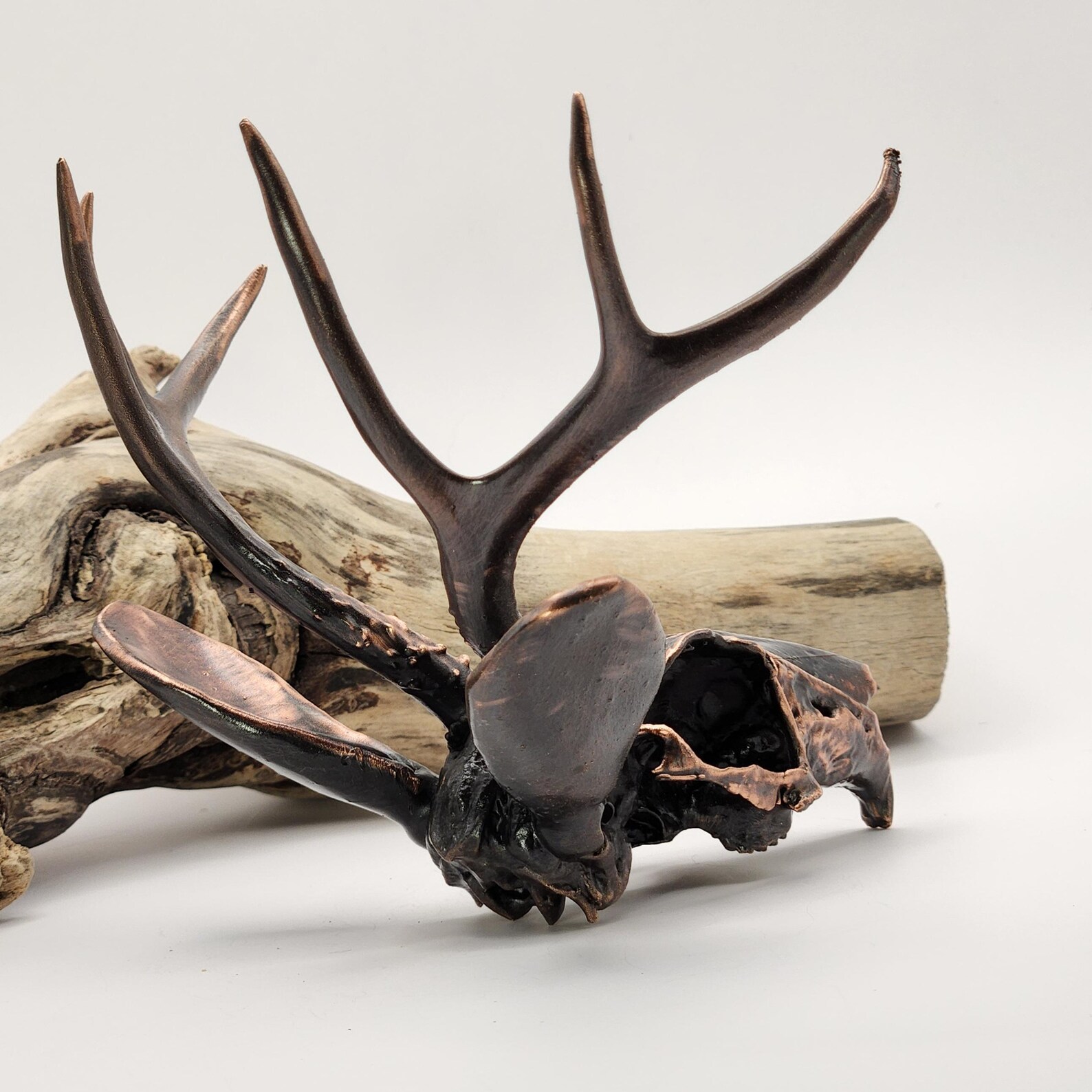 3D Printed Jackalope Skull Statue Electroformed in Copper Unique Mythical Art Piece - Etsy