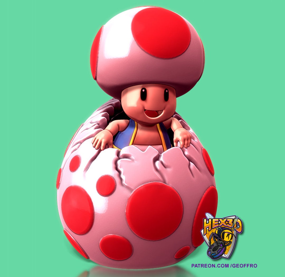 Toad From Mario Bros. Model / Figure / Unpainted Hex3d Fanart - Etsy
