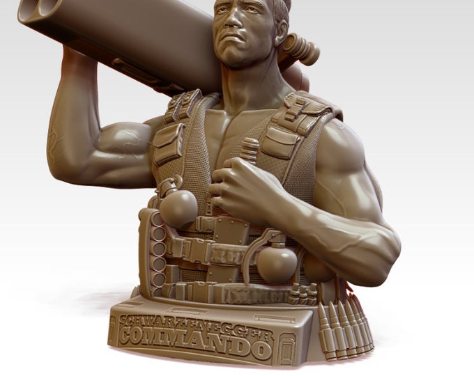 Arnie Commando Bust With Rocket Launcher Pen Holder - Model / Figure ...