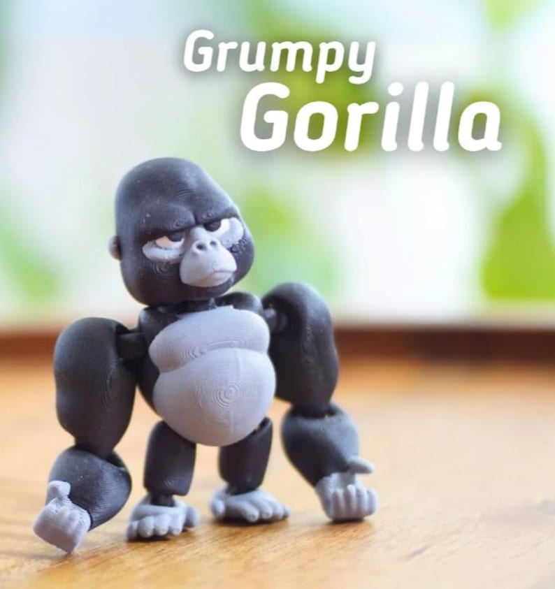 Grumpy Gorilla - Articulated Fidget Gorilla - Ludo Animal - Etsy