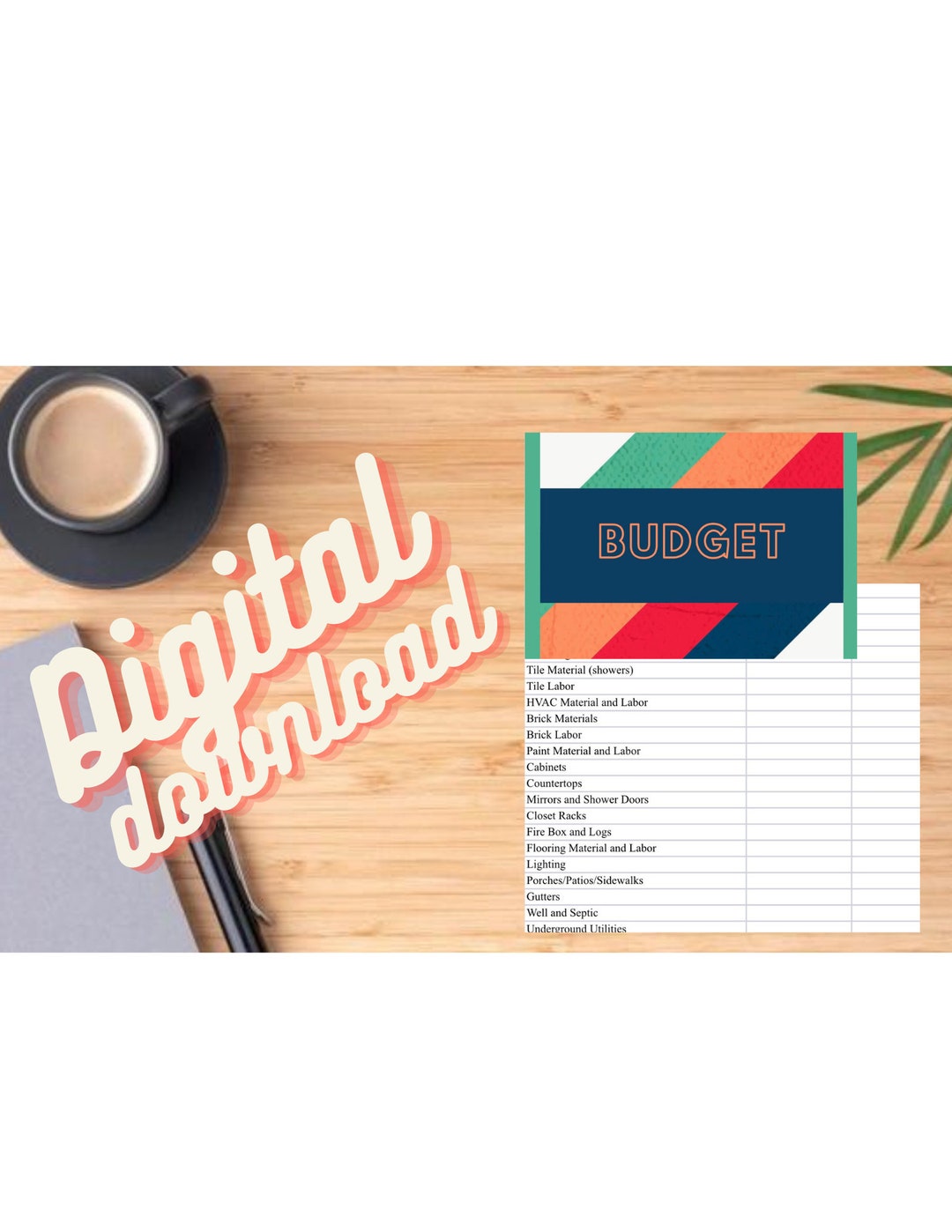 COMBO! Build Budget Spreadsheet Template + Cost Breakdown - Etsy