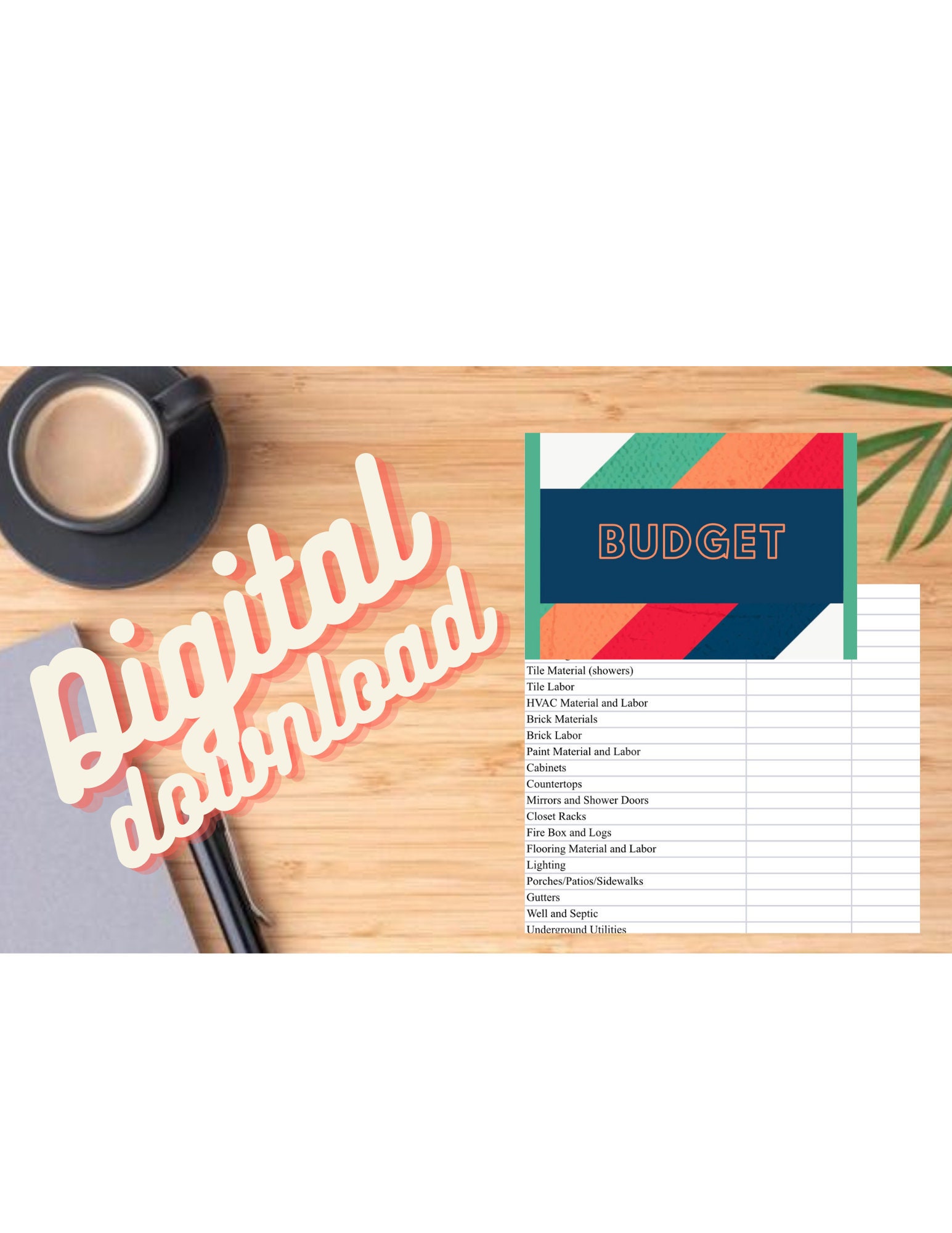 Build Budget Spreadsheet Template - Etsy