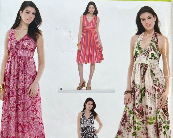Simplicity 0605 Easy Summer Maxi or Midi Halter Dress Sizes 12 20 - Etsy